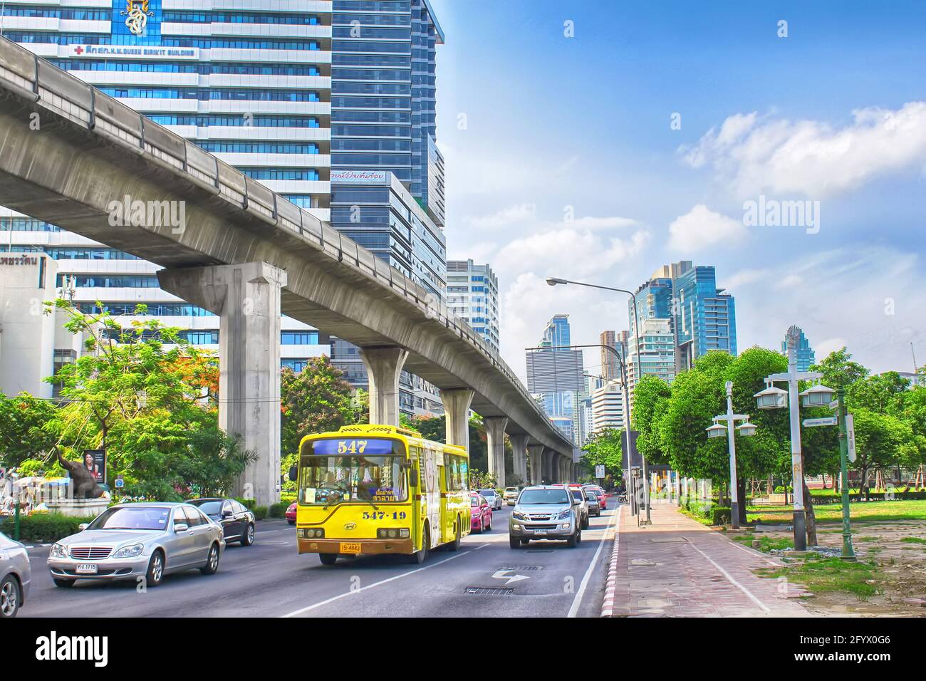 Bangkok, Thailand - June 20, 2014: View of Ratchadamri Road Stock Photo ...