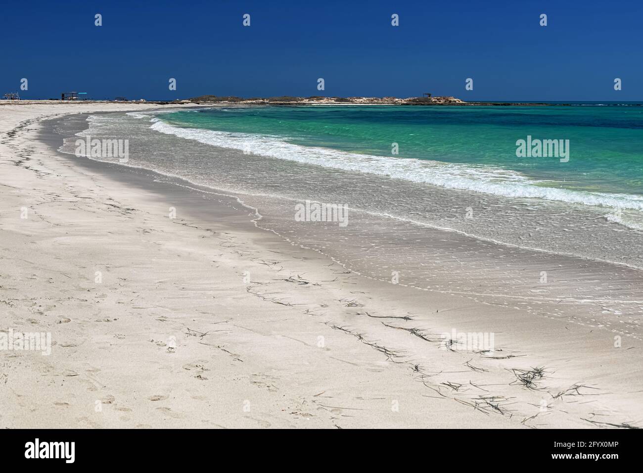 Wonderful view of the lagoon, seashore, white sand beach and blue sea ...