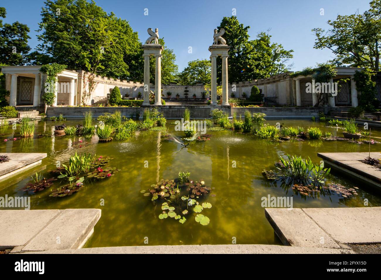 Yonkers, NY - USA - May 27, 2021: A view of Untermyer Garden's ...