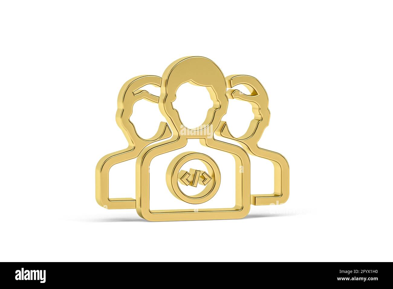 Golden 3d developer icon isolated on white background - 3D render Stock ...