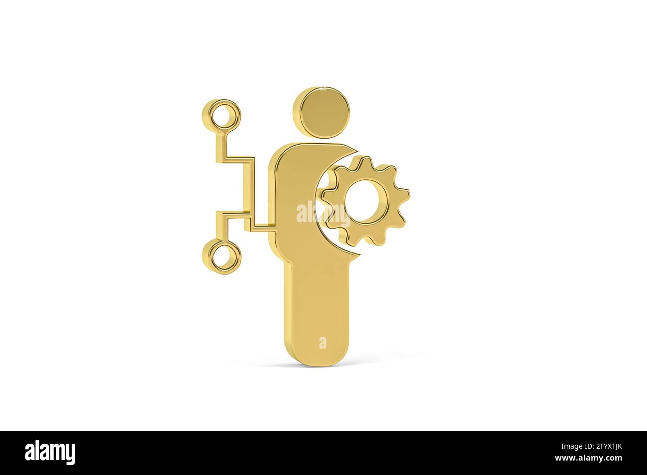 Golden 3d developer icon isolated on white background - 3D render Stock ...