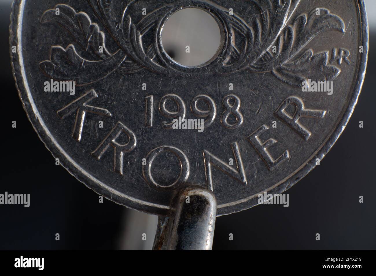 A top view of a kroner coin from 1998 Stock Photo - Alamy