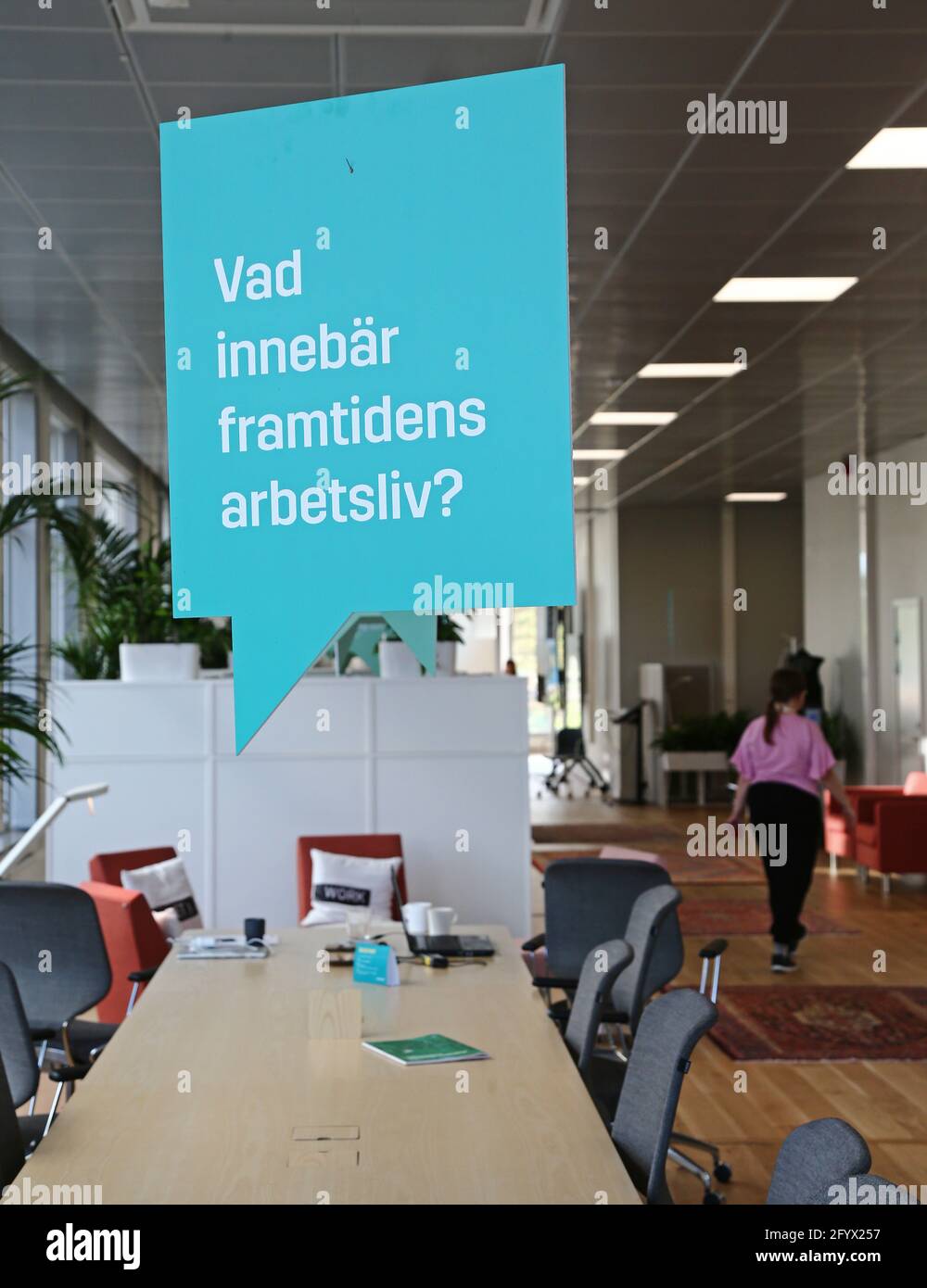 Signs about the working life of the future, Vallastaden in the city of ...