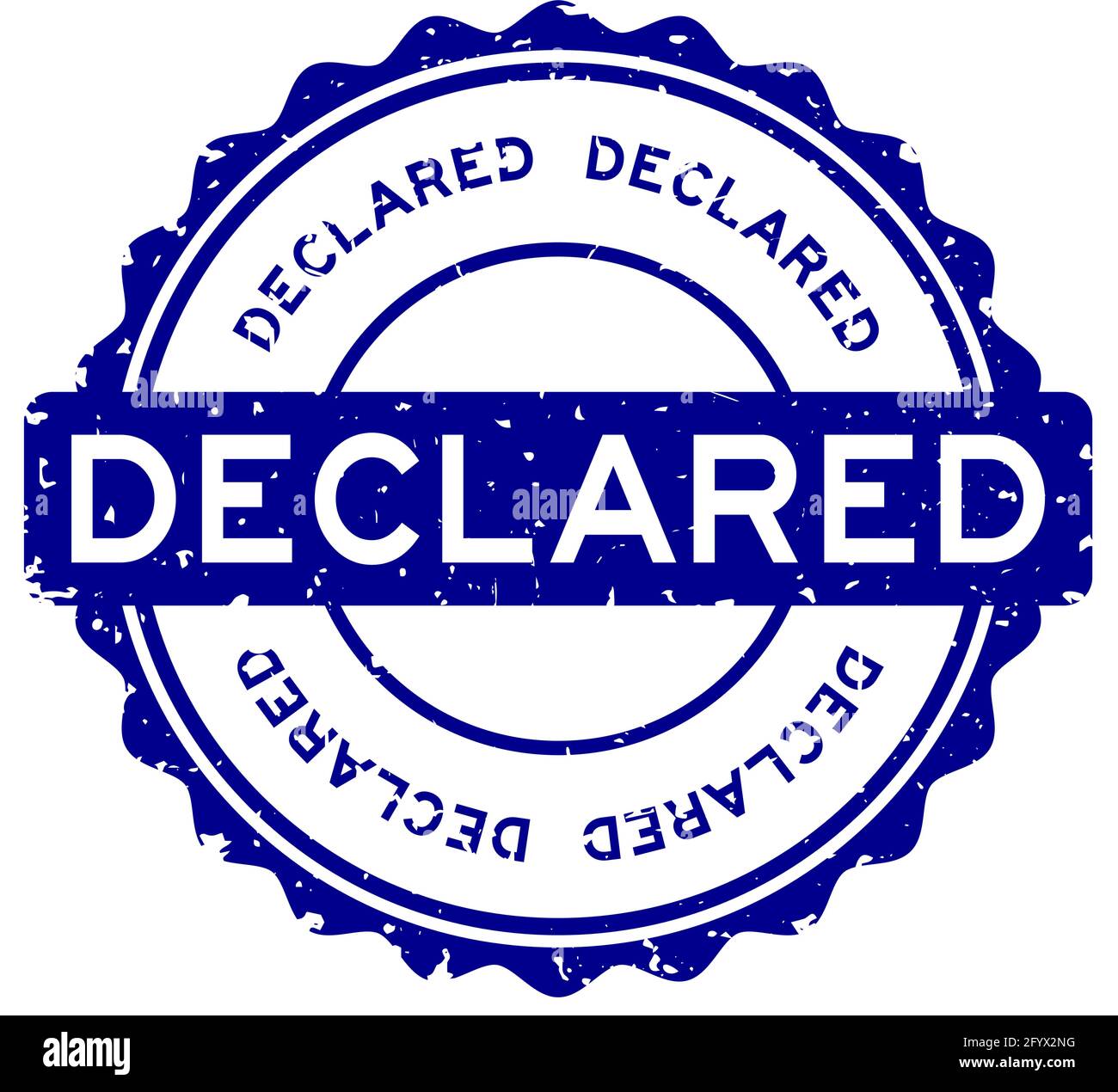 Grunge declared word round rubber seal stamp on white background Stock ...