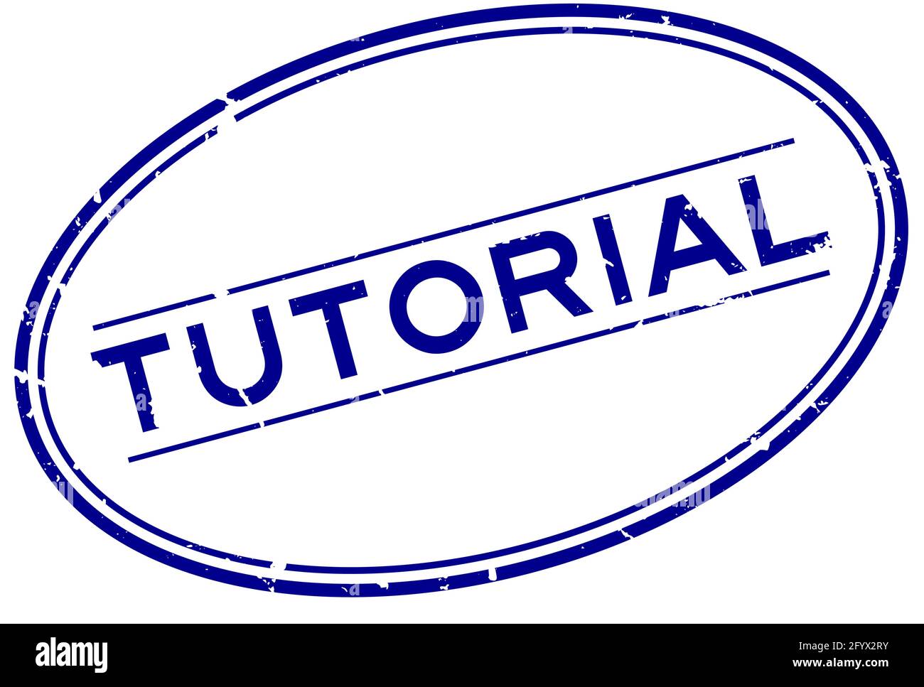 Grunge blue tutorial word oval rubber seal stamp on white background Stock Vector Image & Art ...