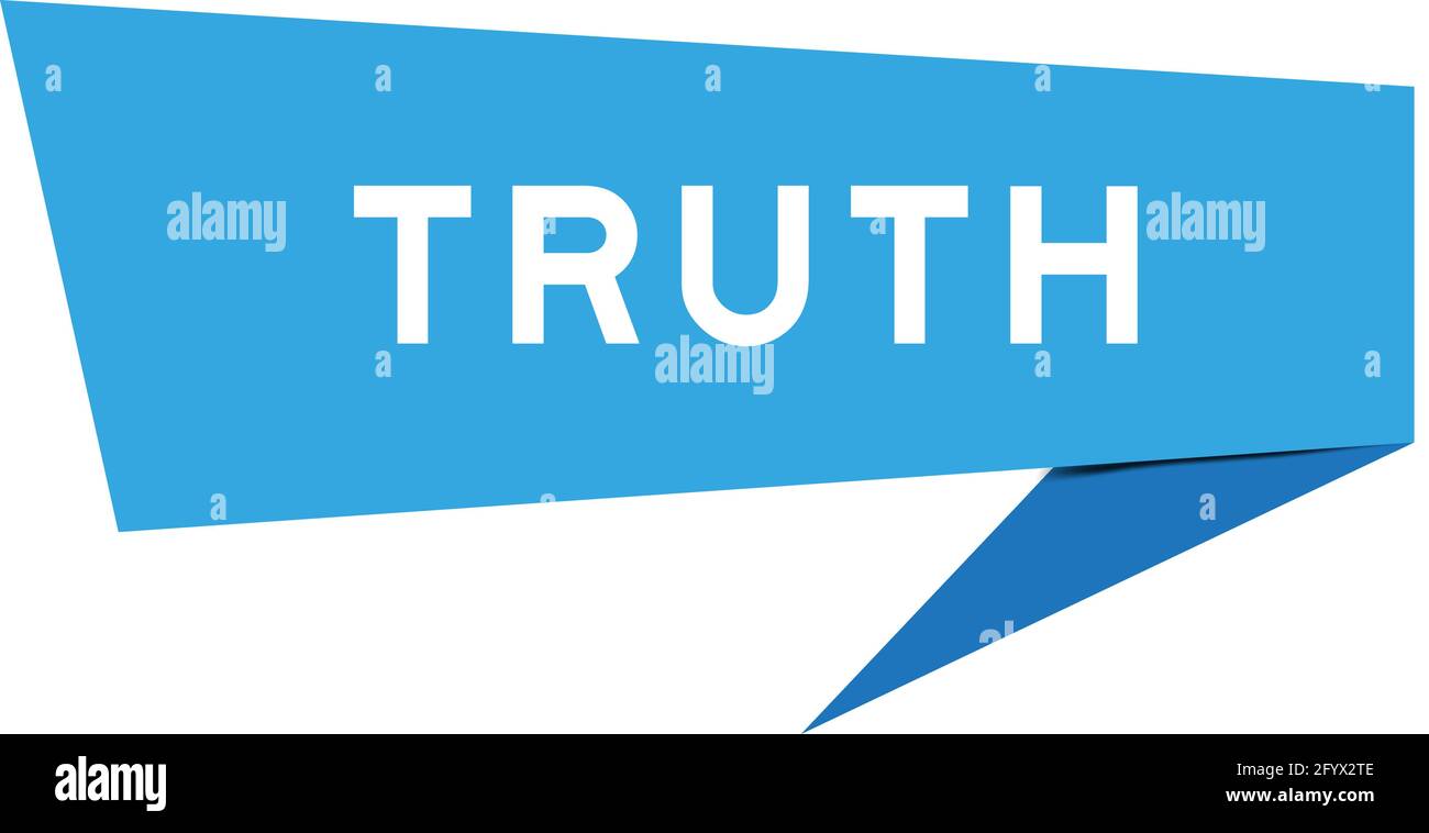 Blue color speech banner with word truth on white background Stock ...