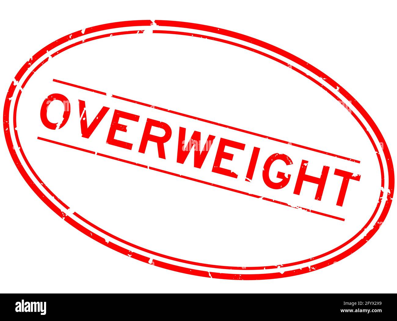 Grunge red overweight word oval rubber seal stamp on white background Stock Vector Image & Art ...