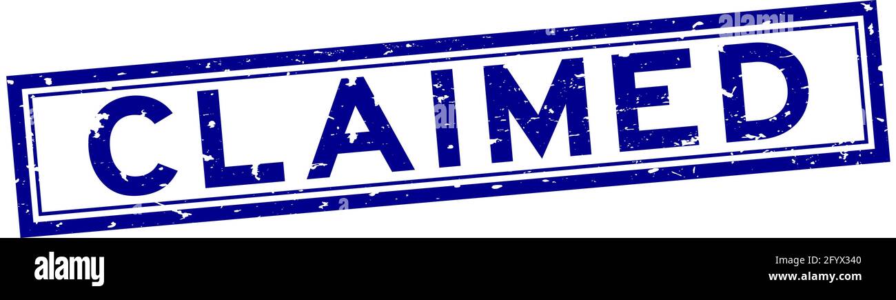 Grunge blue claimed word square rubber seal stamp on white background Stock Vector Image & Art ...