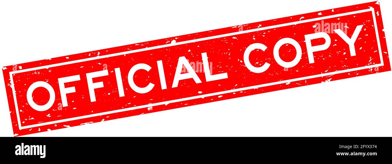 Grunge red official copy word square rubber seal stamp on white background Stock Vector Image ...