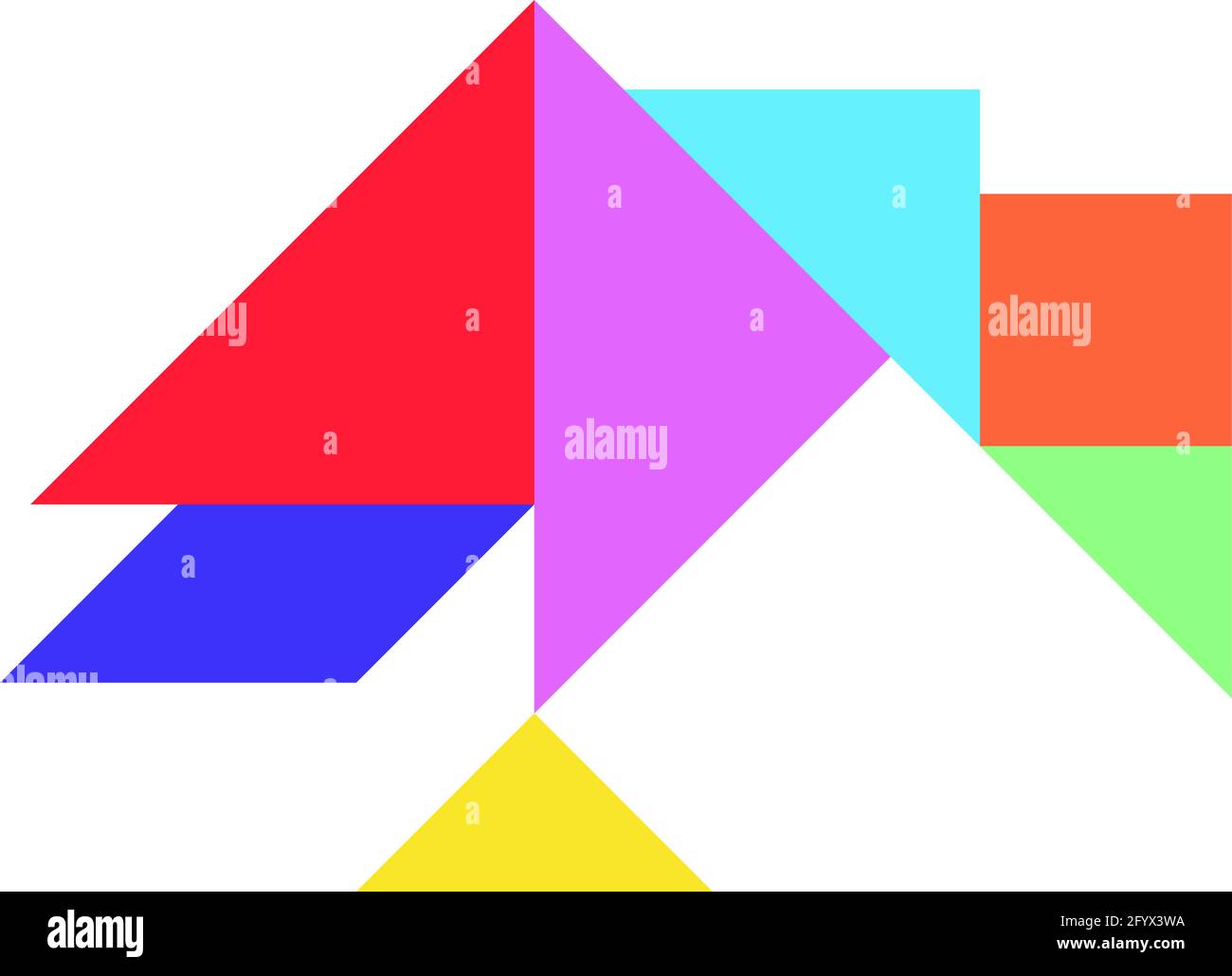 Color tangram puzzle in bird (vulture)shape on white background Stock ...