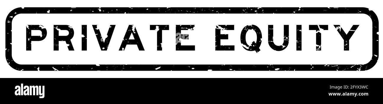Grunge black private equity word square rubber seal stamp on white ...