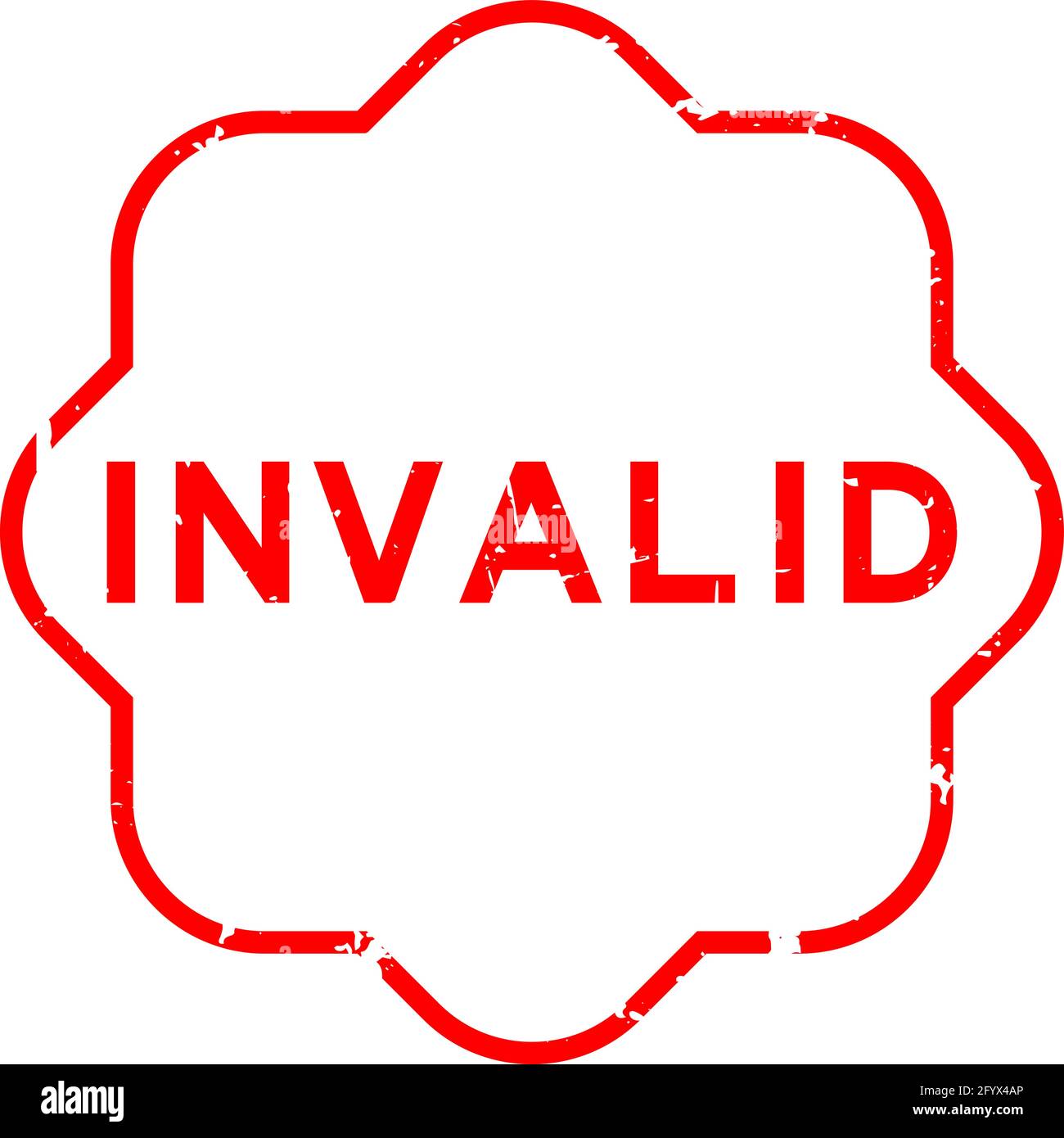 Grunge Red Invalid Word Rubber Seal Stamp On White Background Stock Vector Image And Art Alamy