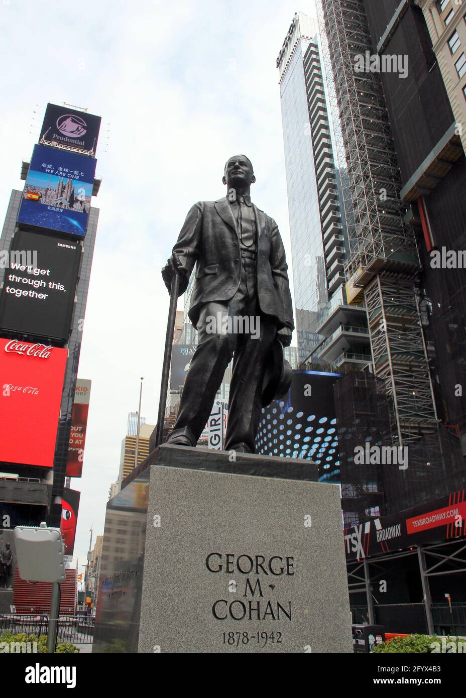 Monument to George M. Cohan, American entertainer, playwright, composer ...