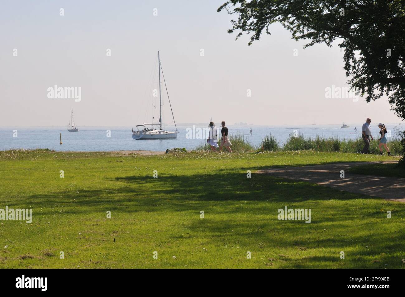 Copenhagen, Denmark. 30 May 2021, People walk and sun bath on Amager ...