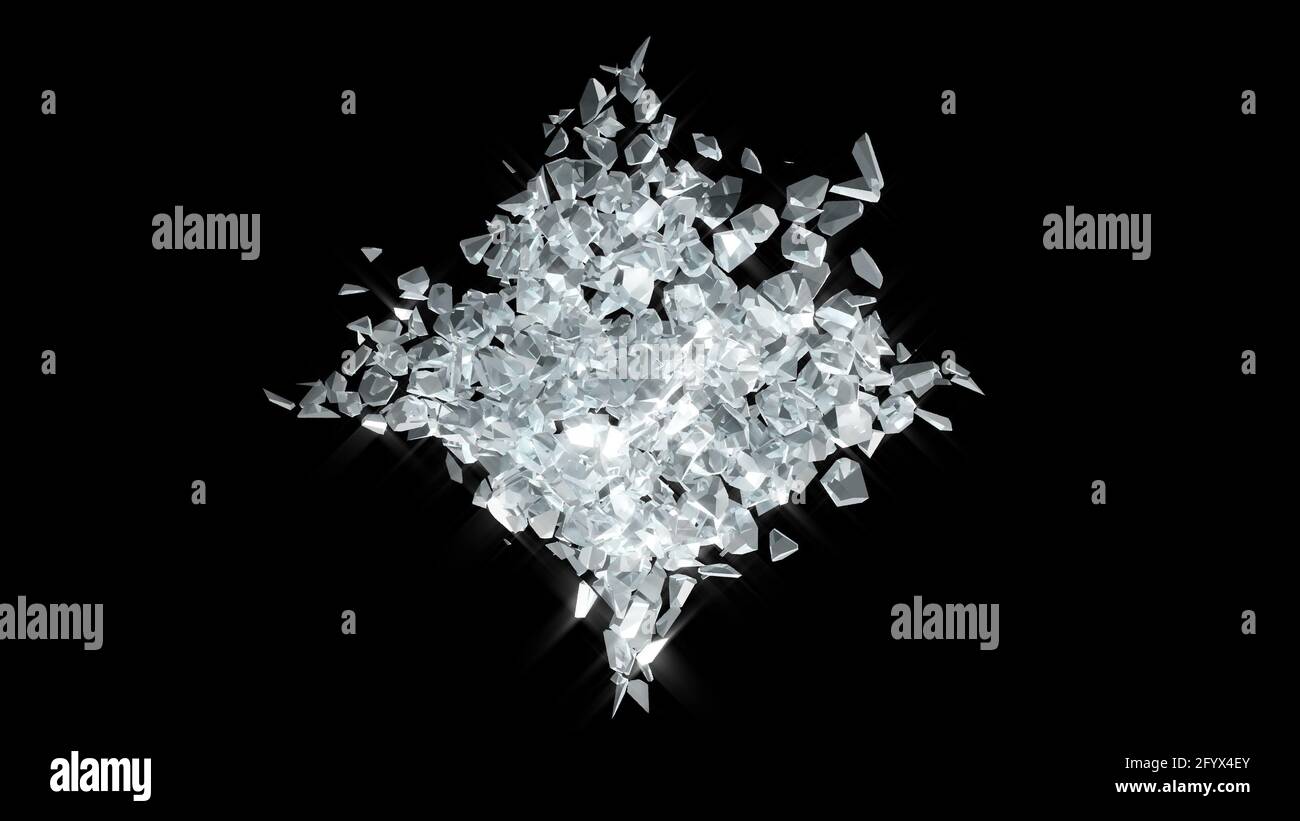 Star ice crash crystal shatters break fresh explosion super slow 3d ...