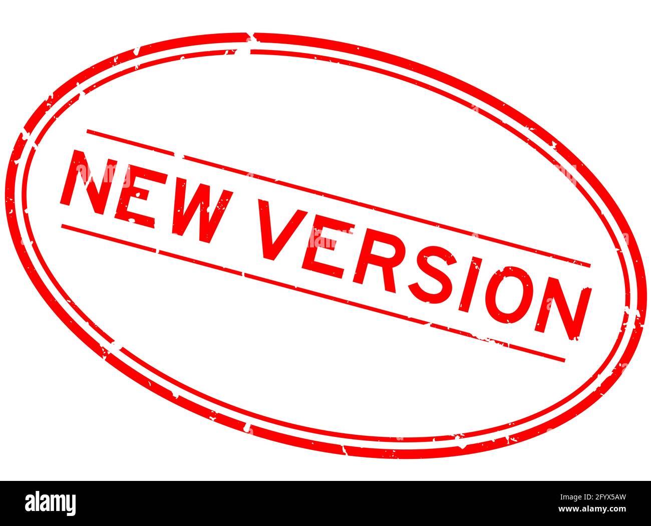 Grunge red new version word oval rubber seal stamp on white background Stock Vector Image & Art ...
