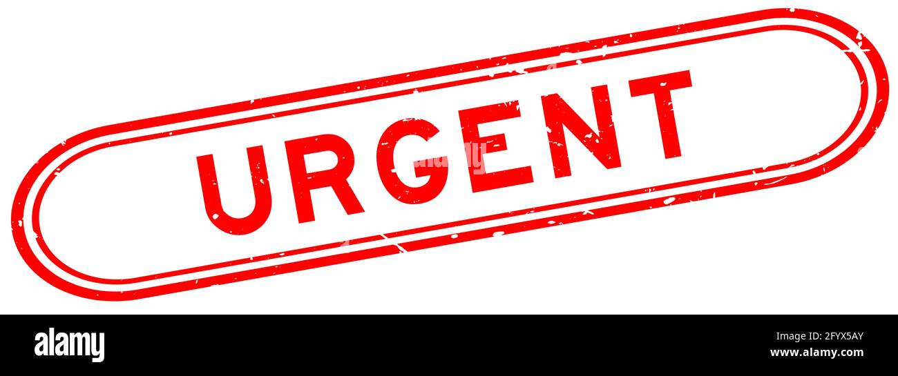 Grunge red urgent word rubber seal stamp on white background Stock ...