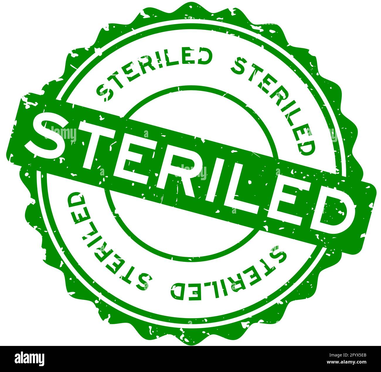 Grunge green steriled word round rubber seal stamp on white background Stock Vector Image & Art ...