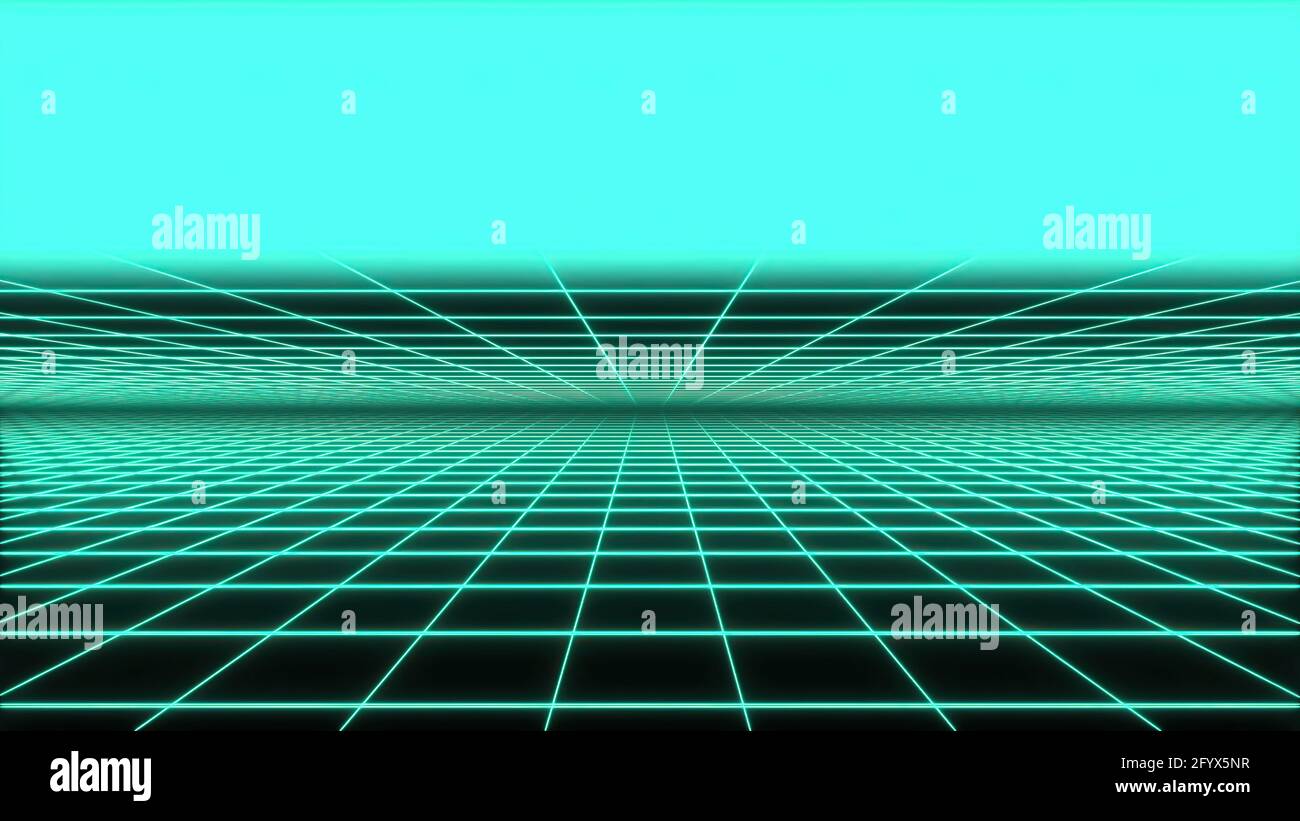 3d illustration - Flight Over The Grid Sci-Fi Stock Photo - Alamy