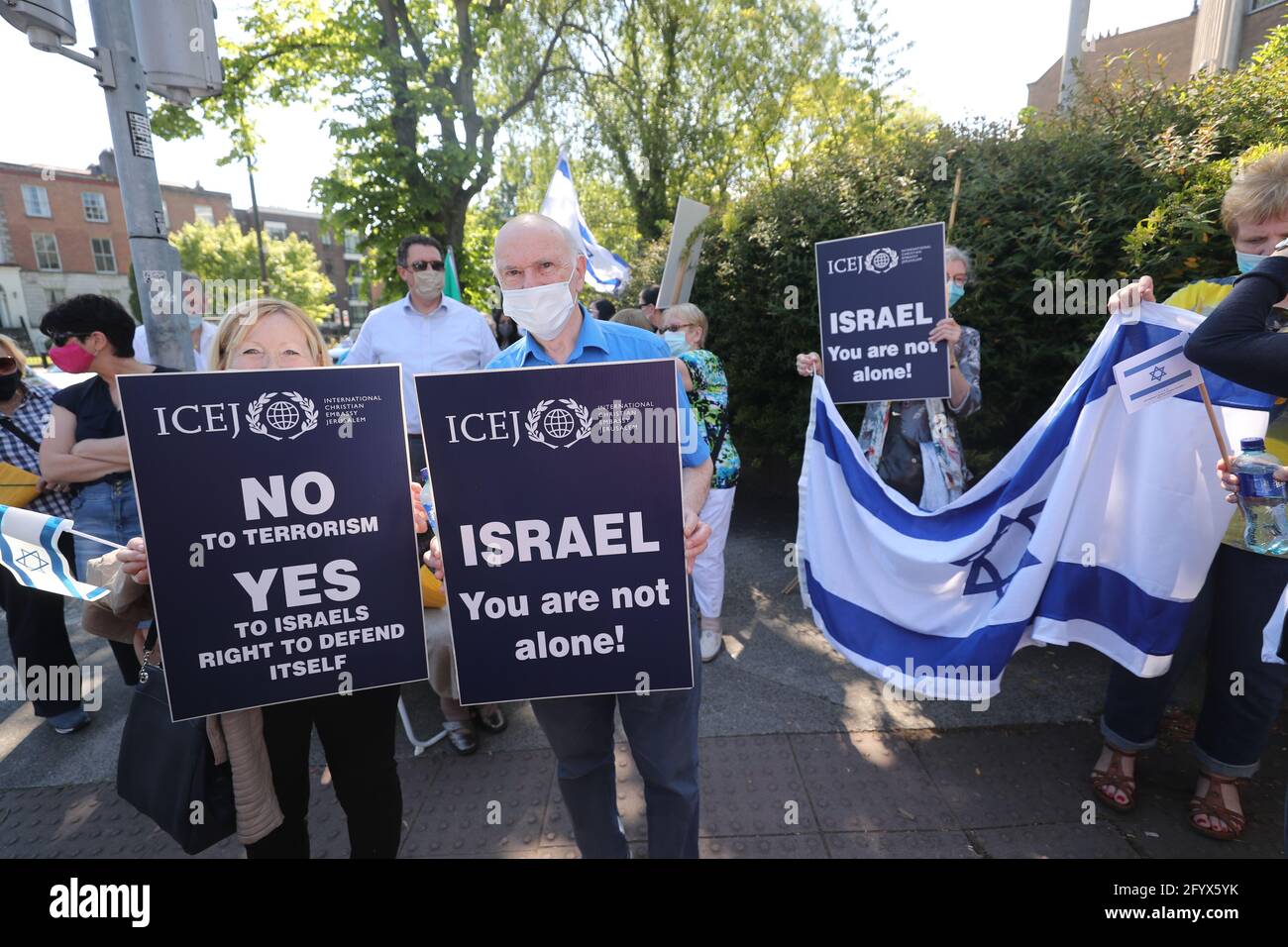 People during a solidarity rally organised by the Irish Israel Alliance ...