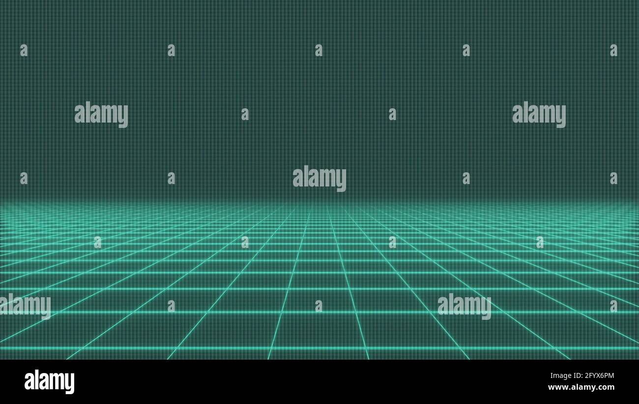 3d illustration - Flight Over The Grid Sci-Fi Stock Photo - Alamy