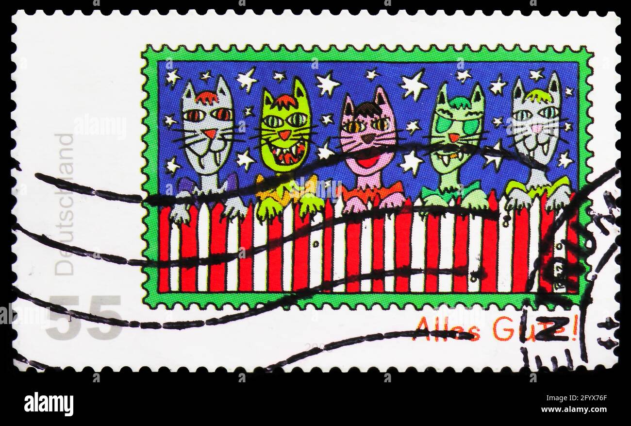 MOSCOW, RUSSIA - SEPTEMBER 27, 2019: Postage stamp printed in Germany ...