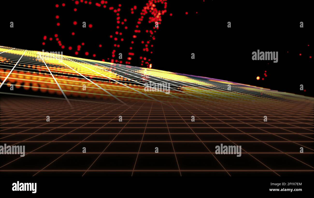 3d illustration - Holographic Tron Grid Floor Motion Graphic Element ...