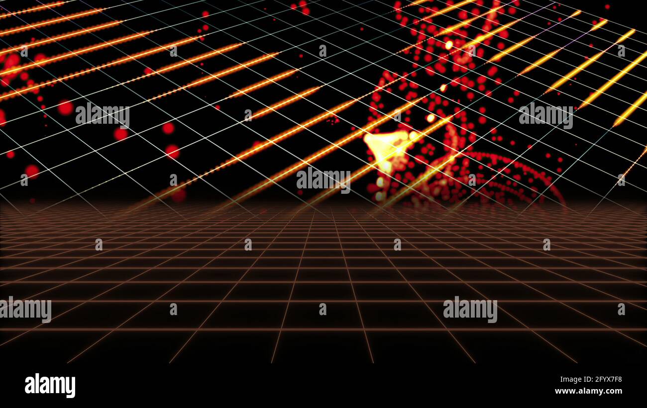 3d illustration - Holographic Tron Grid Floor Motion Graphic Element ...