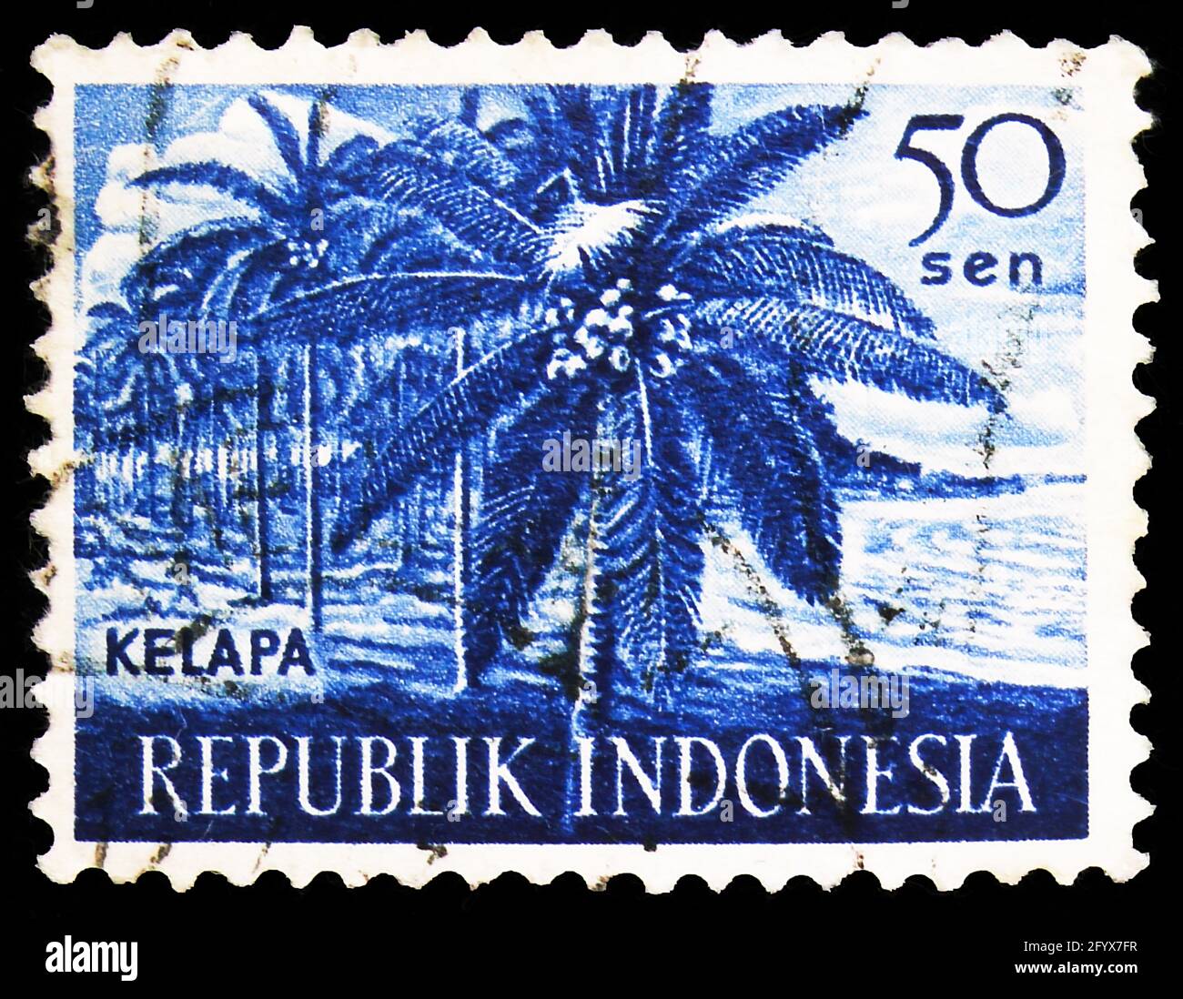 MOSCOW, RUSSIA - SEPTEMBER 27, 2019: Postage stamp printed in Indonesia ...