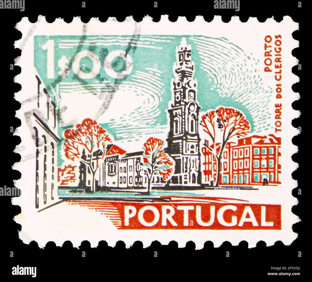 MOSCOW, RUSSIA - SEPTEMBER 27, 2019: Postage stamp printed in Portugal ...