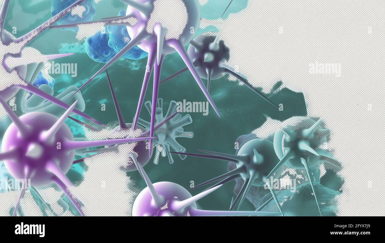 3d illustration - Cancer Cells With High Details Stock Photo - Alamy