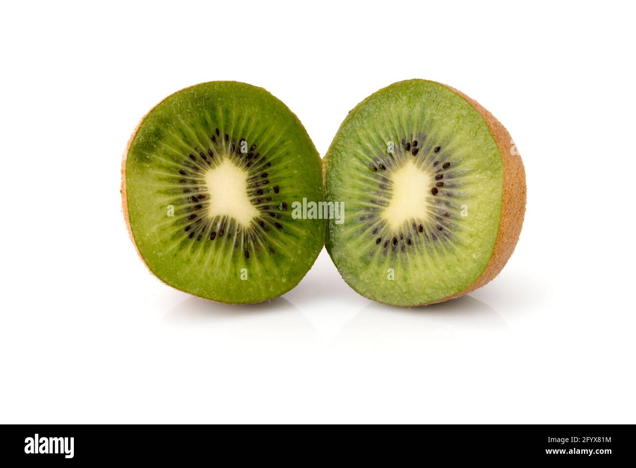 Ripe kiwi cut in half isolated on white background, copy space Stock ...