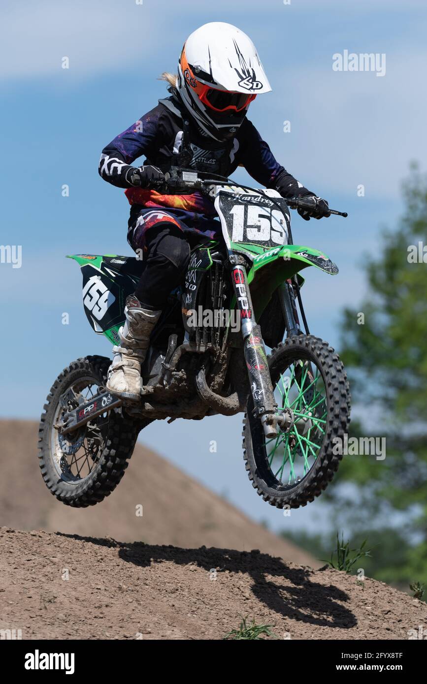 motocross dirt bike practice with kids Stock Photo - Alamy