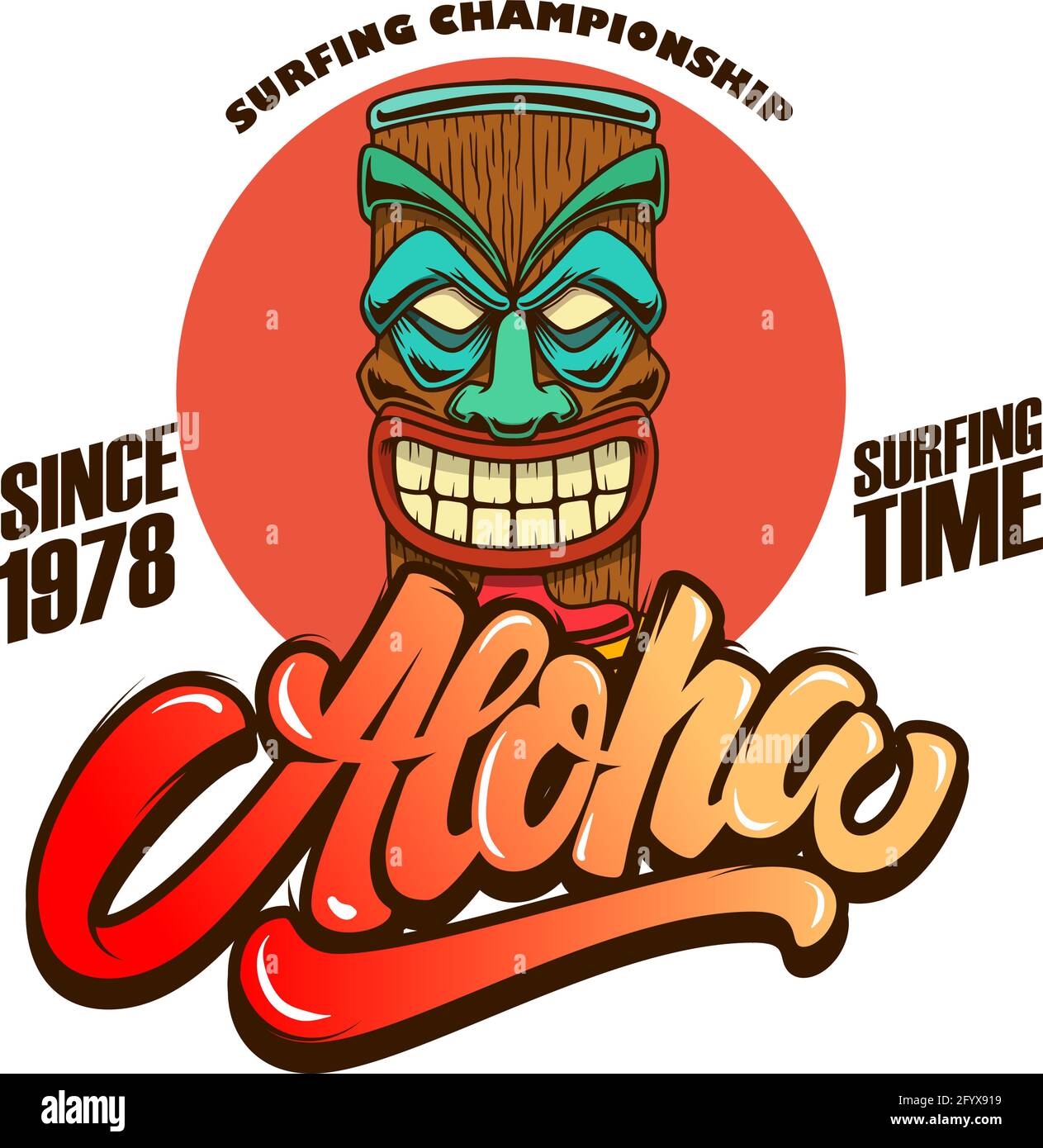 Logotipo De Surf Tiki