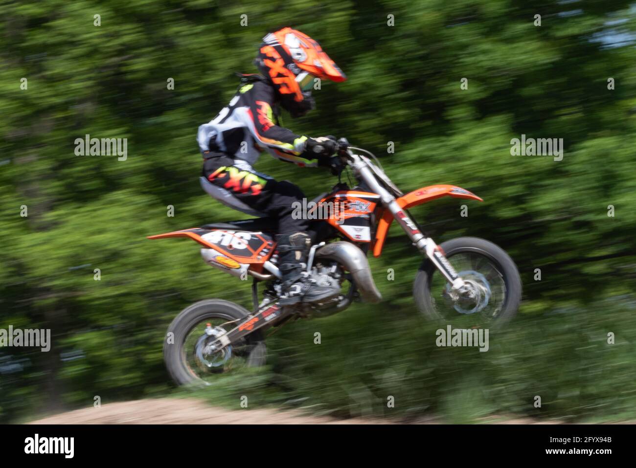 motocross dirt bike practice with kids Stock Photo - Alamy