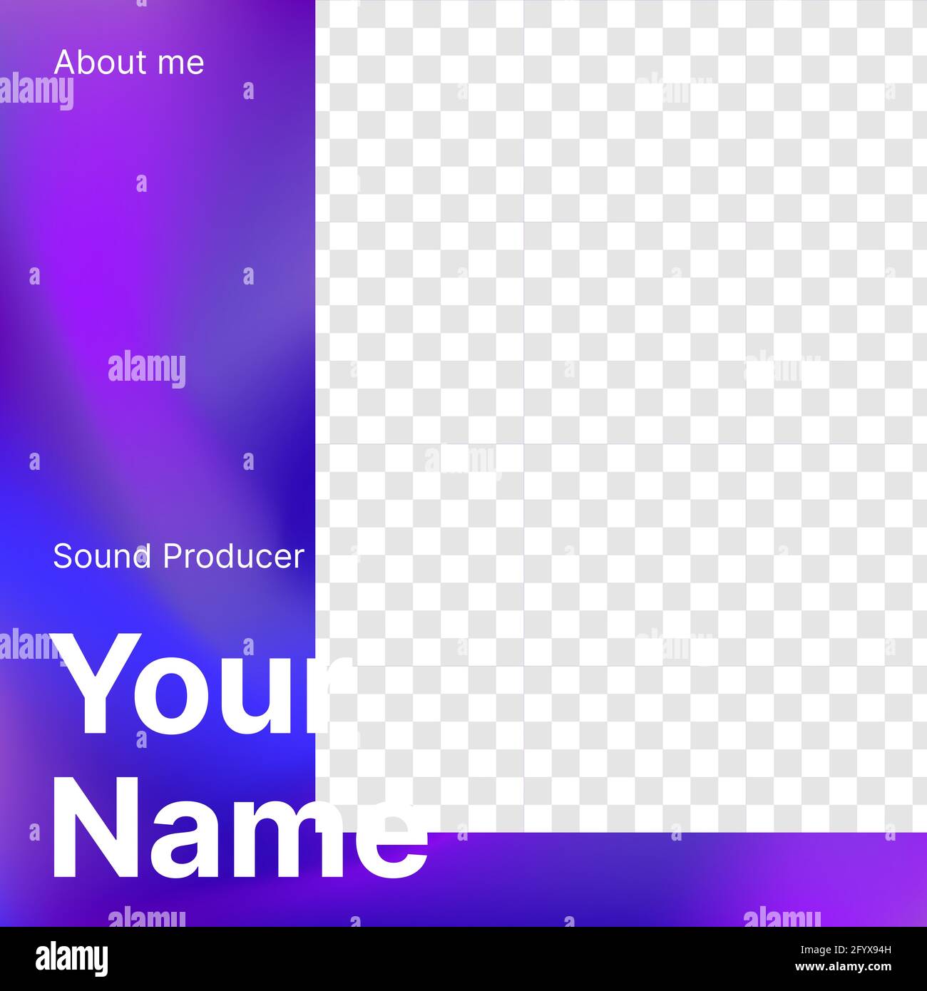 Personal Profile Information Banner. Template for Portrait, Name and ...