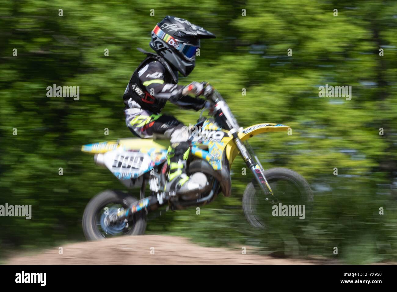 motocross dirt bike practice with kids Stock Photo - Alamy