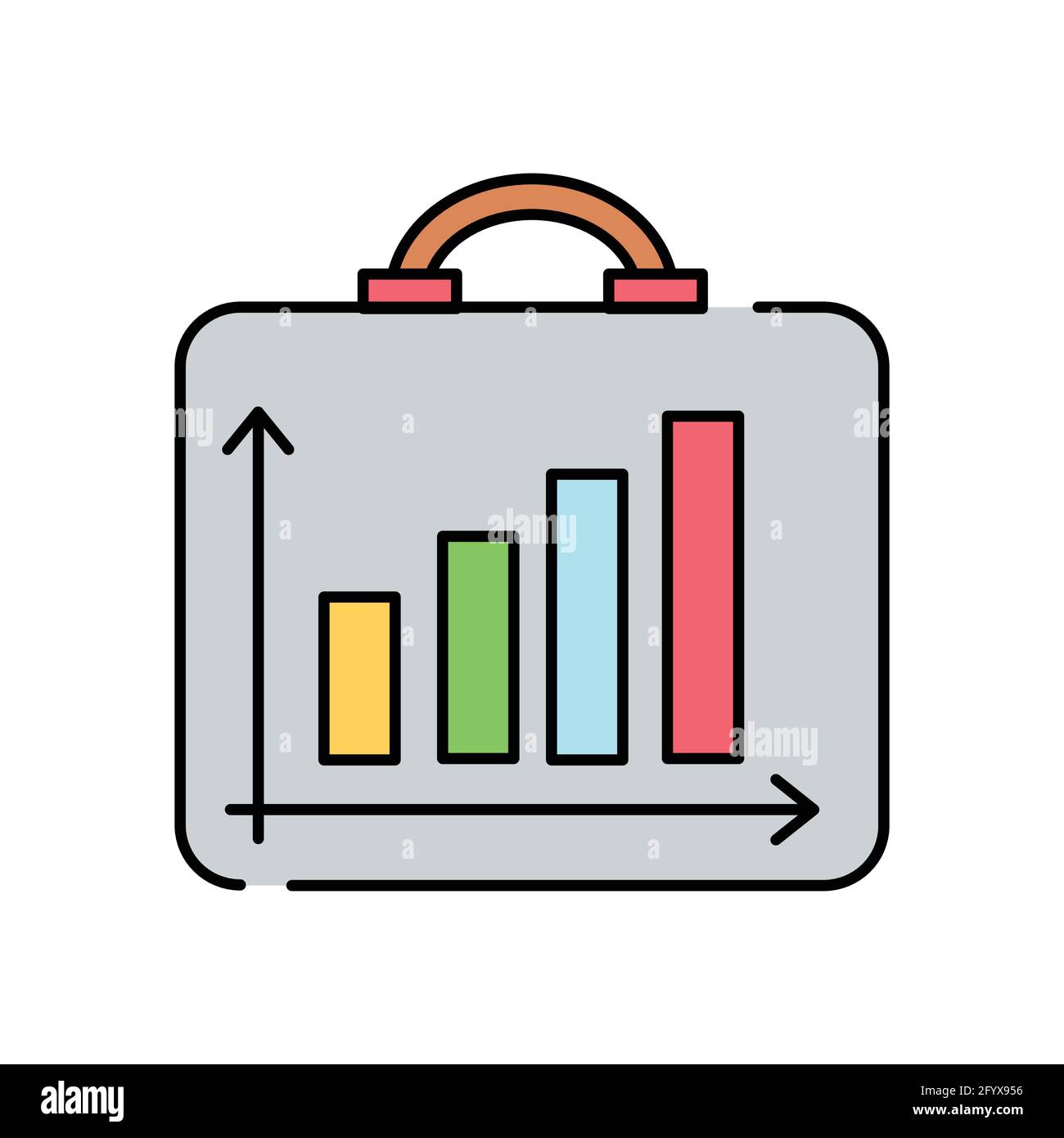 Decent work and economic growth color line icon. Corporate social ...