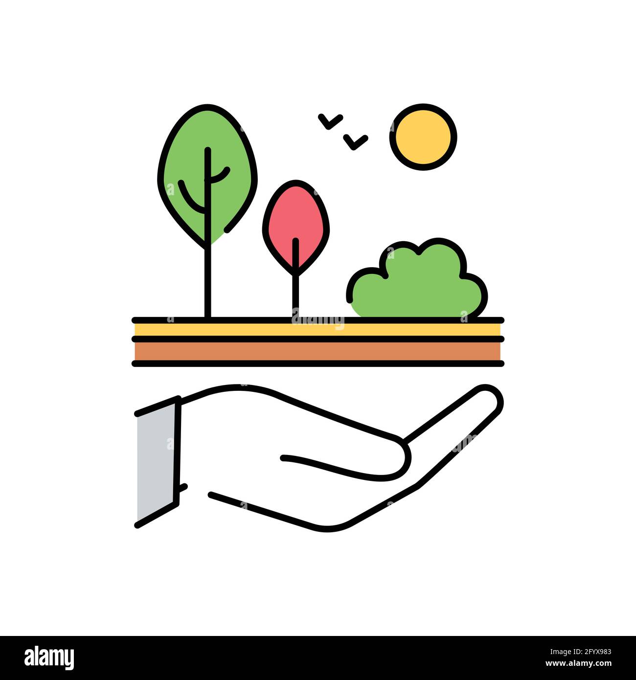 Life on land color icon. Corporate social responsibility. Sustainable ...