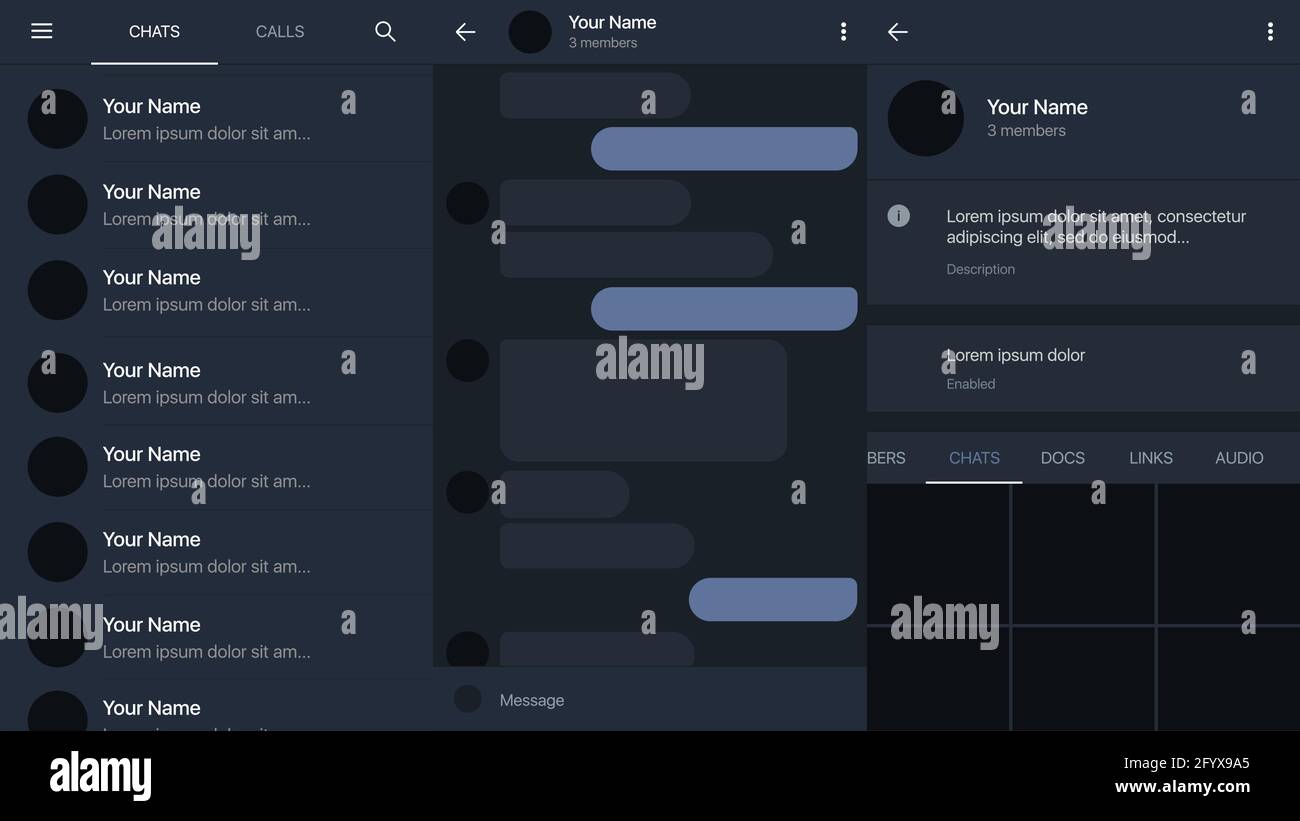 Messenger Desktop Template. Mockup with Messenger Interface . Vector ...