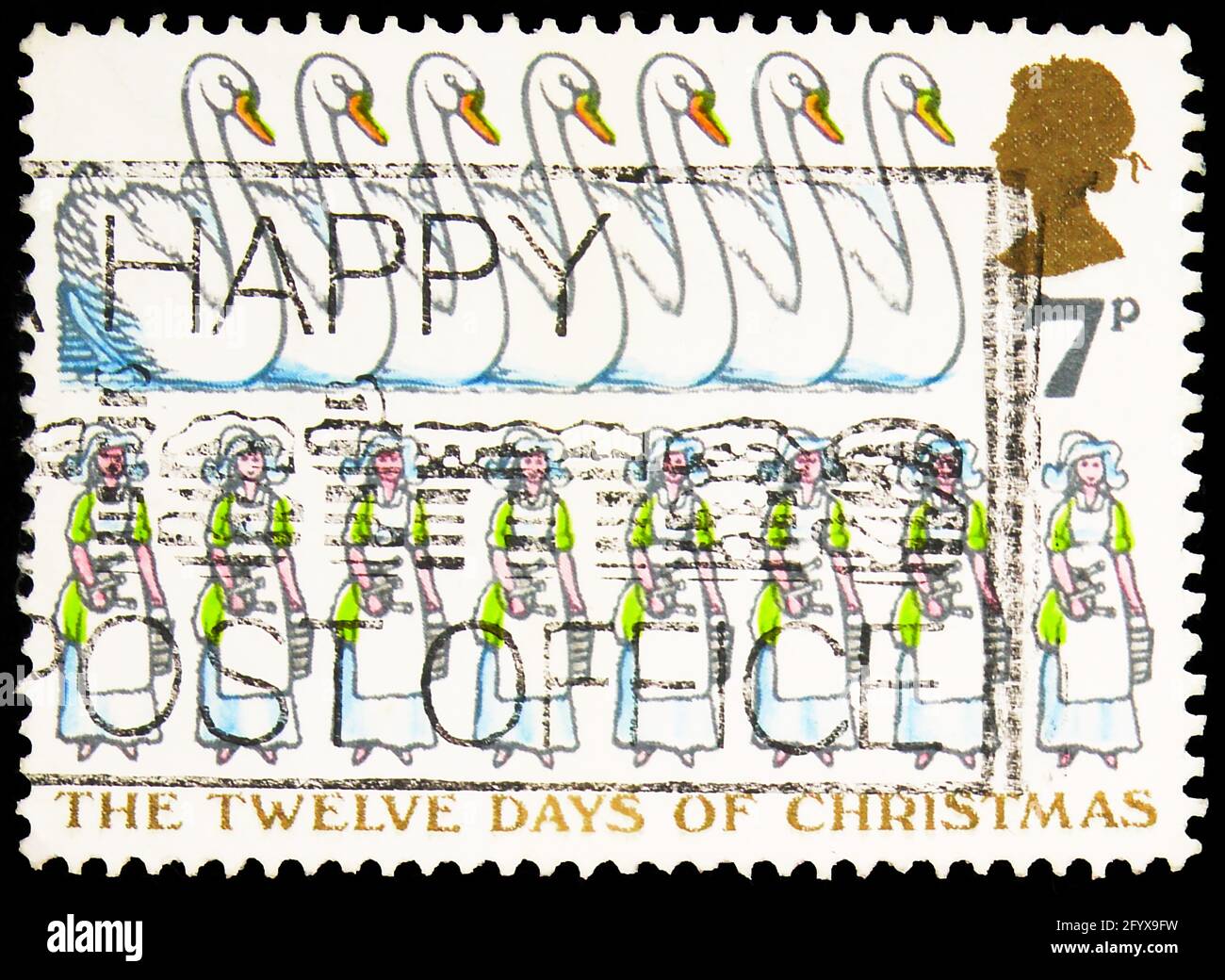 MOSCOW, RUSSIA - SEPTEMBER 27, 2019: Postage stamp printed in United ...