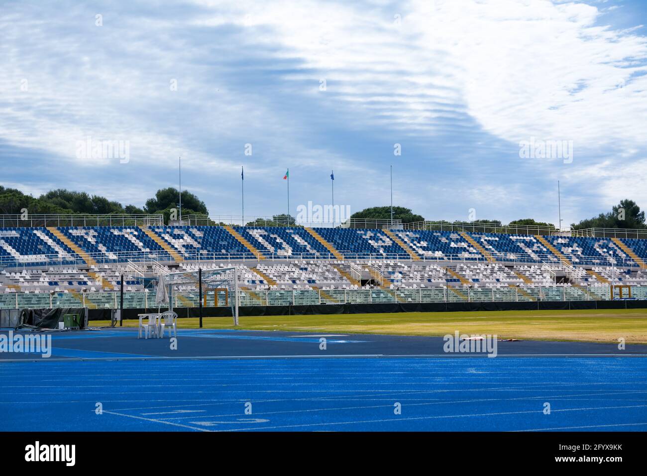 Pescara, Italy - 22 May 2021: Interior of the Adriatico stadium in ...