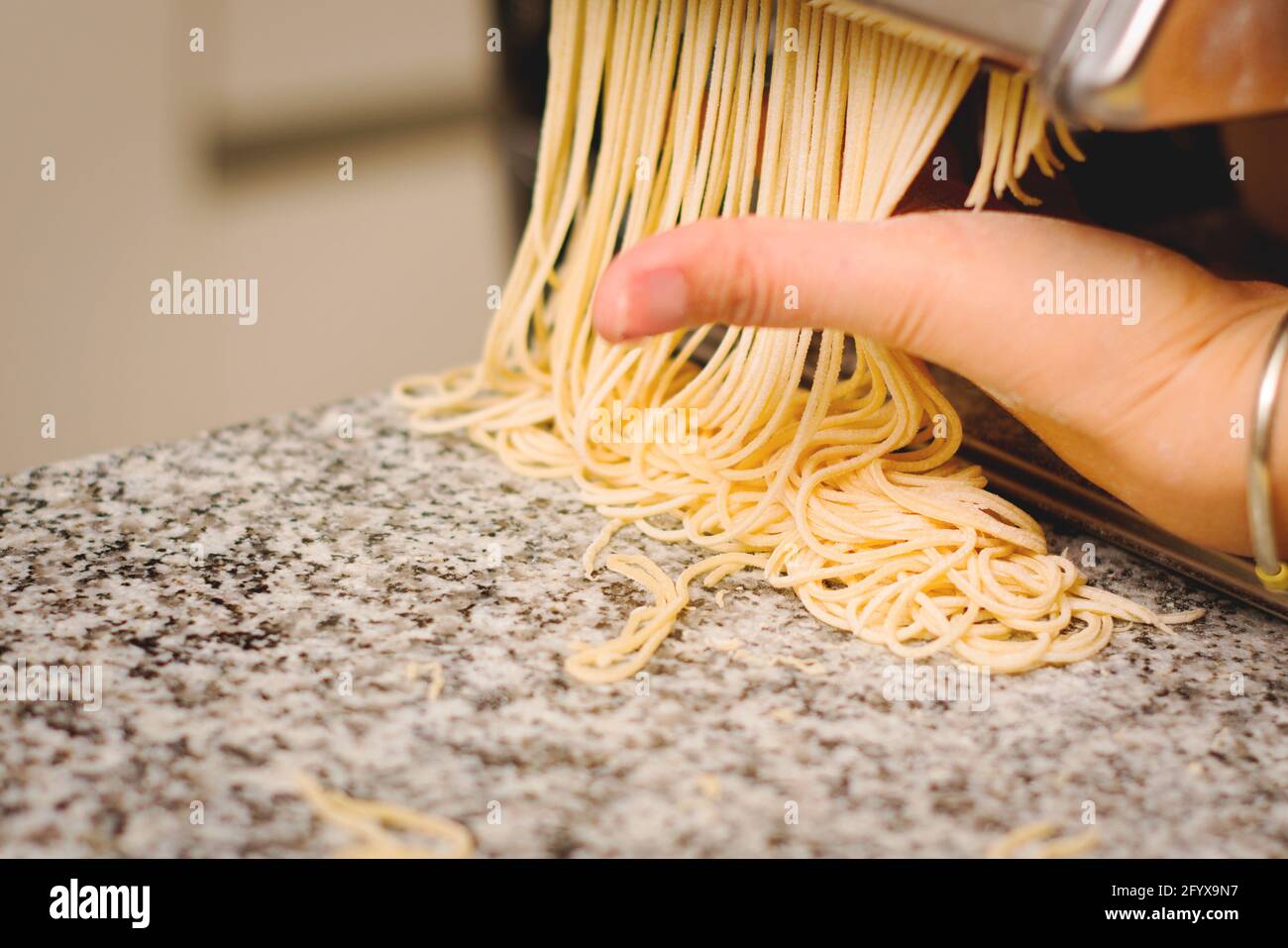 Homemade fresh pasta, traditional italian cuisine. Close up Stock Photo ...