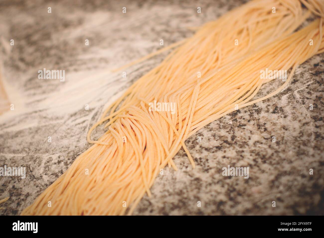 Homemade fresh pasta, traditional italian cuisine. Close up Stock Photo ...