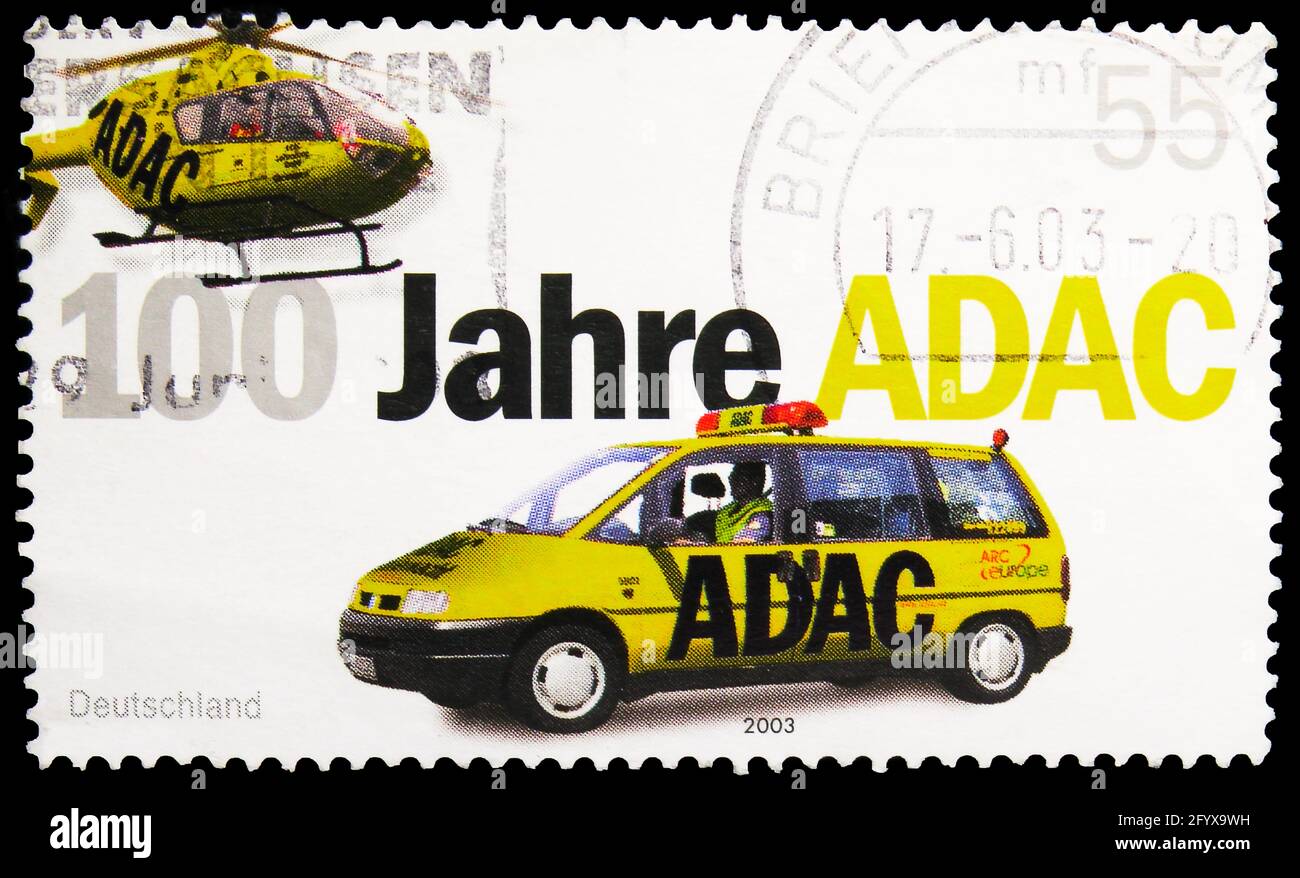 MOSCOW, RUSSIA - SEPTEMBER 27, 2019: Postage stamp printed in Germany ...