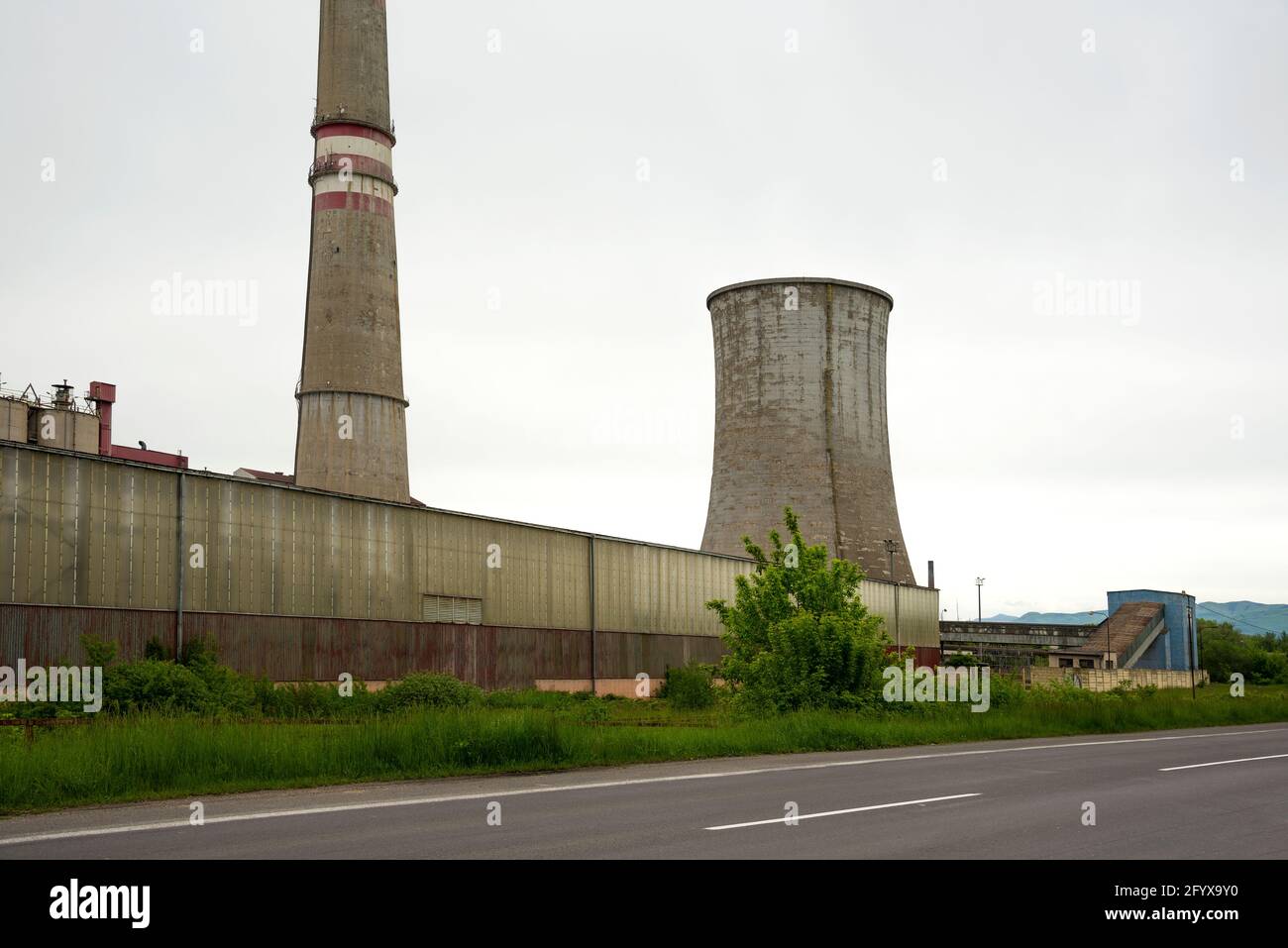 Old factory pollute the air. Environment concept.Industrial pollution ...