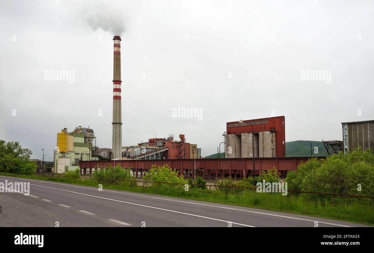 Old factory pollute the air. Environment concept.Industrial pollution ...