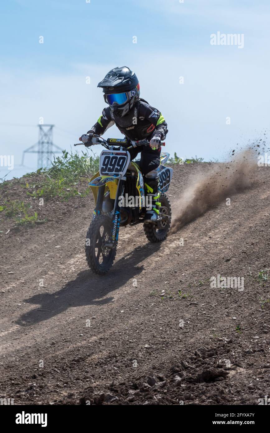 motocross dirt bike practice with kids Stock Photo - Alamy