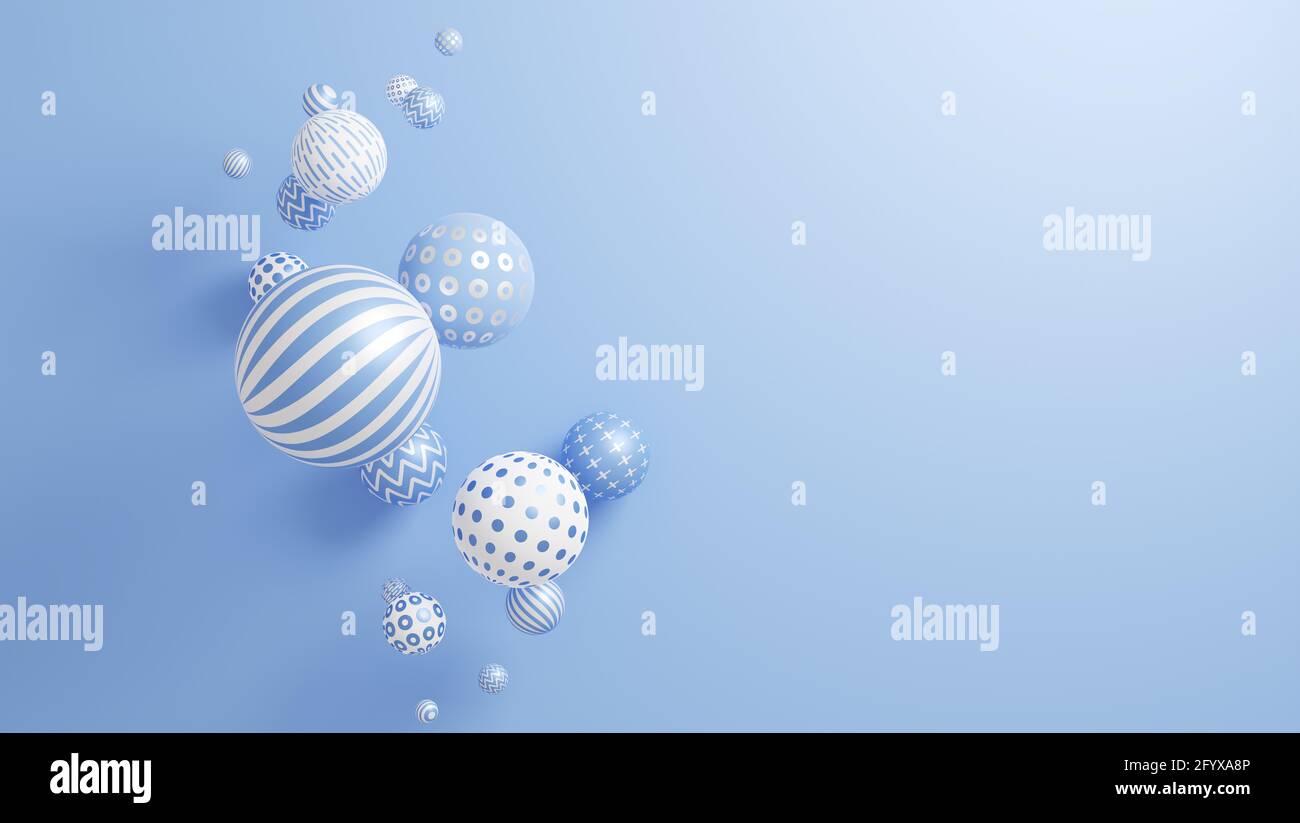 Abstract 3D illustration of floating spheres Stock Photo - Alamy
