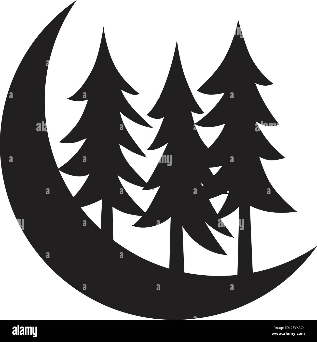 Moon trees night Cut Out Stock Images & Pictures - Alamy